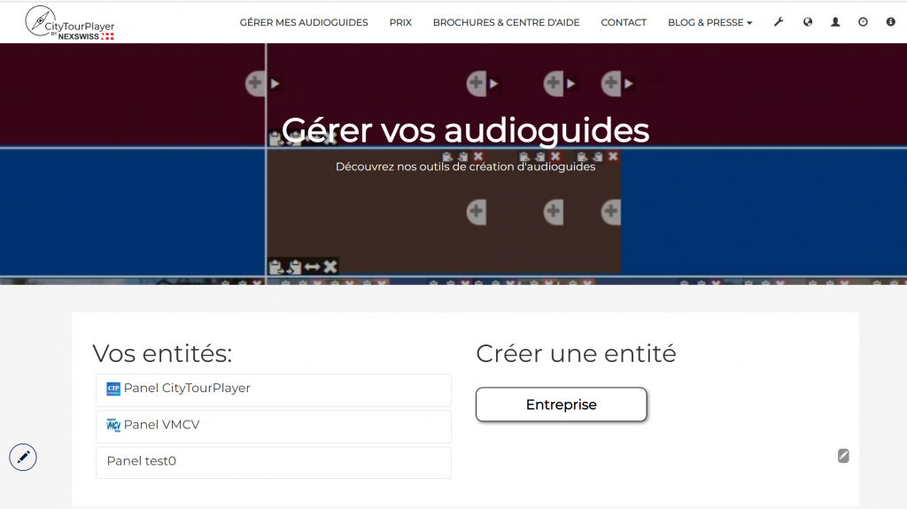Access panel to the audio guide production platform